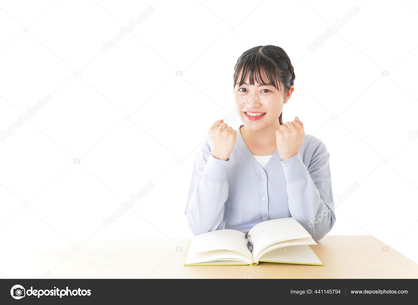 Joven Estudiante Regocijarse Con Comprensión — Foto de stock #441145794 ...