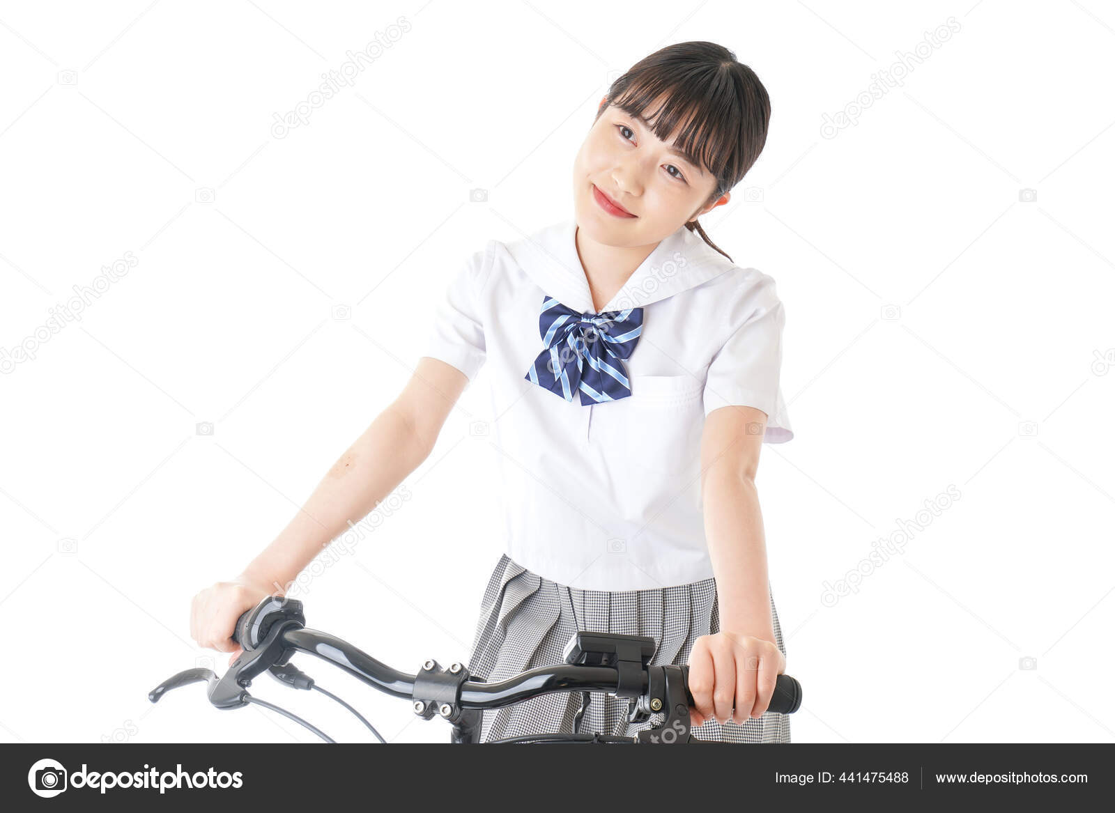 Young Student Going School Bike — Stock Photo © maroke #441475488