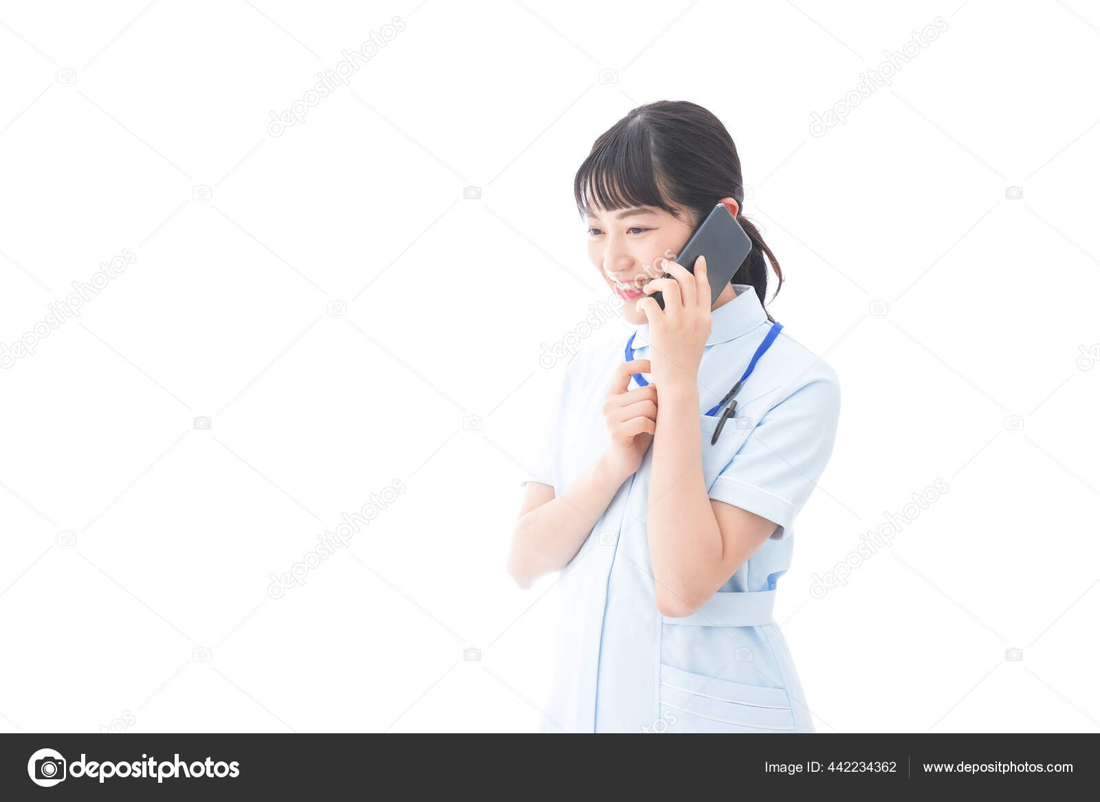 Young Nurse Using Smartphone — Stock Photo © maroke #442234362