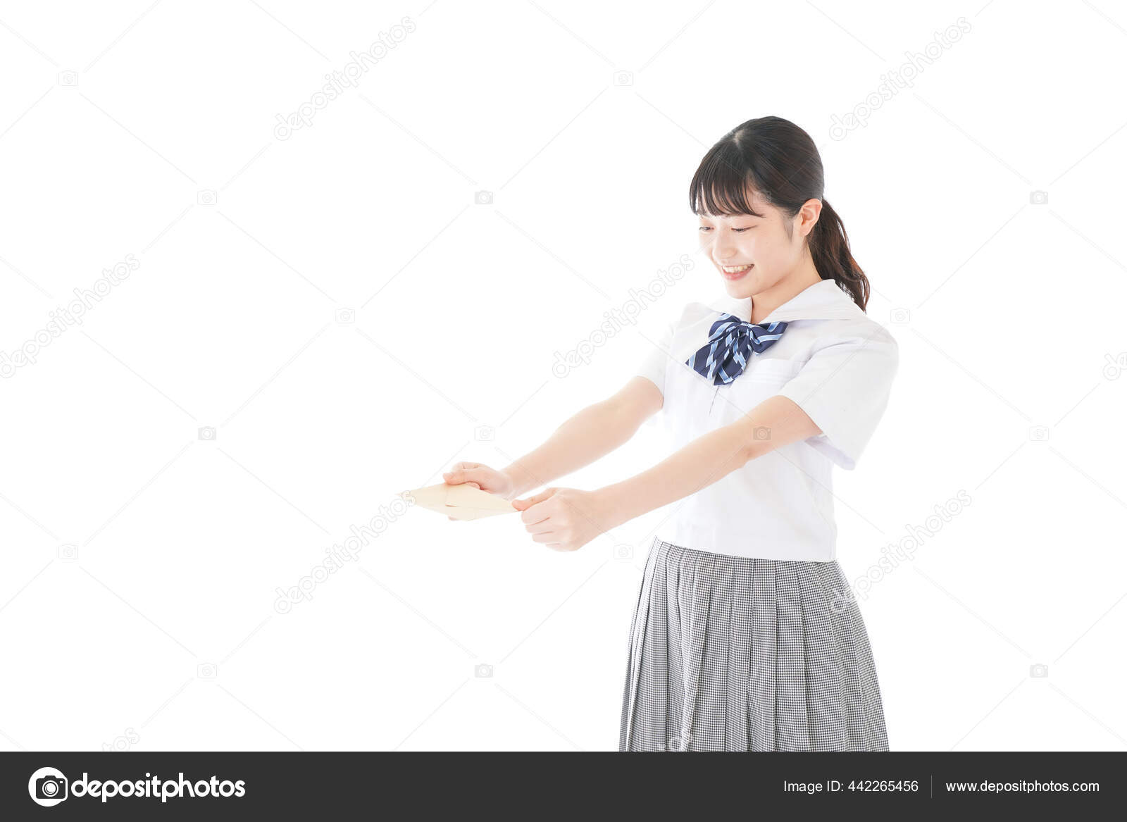 Uniformed Young Student Eating Snack Studying — Stock Photo © maroke ...