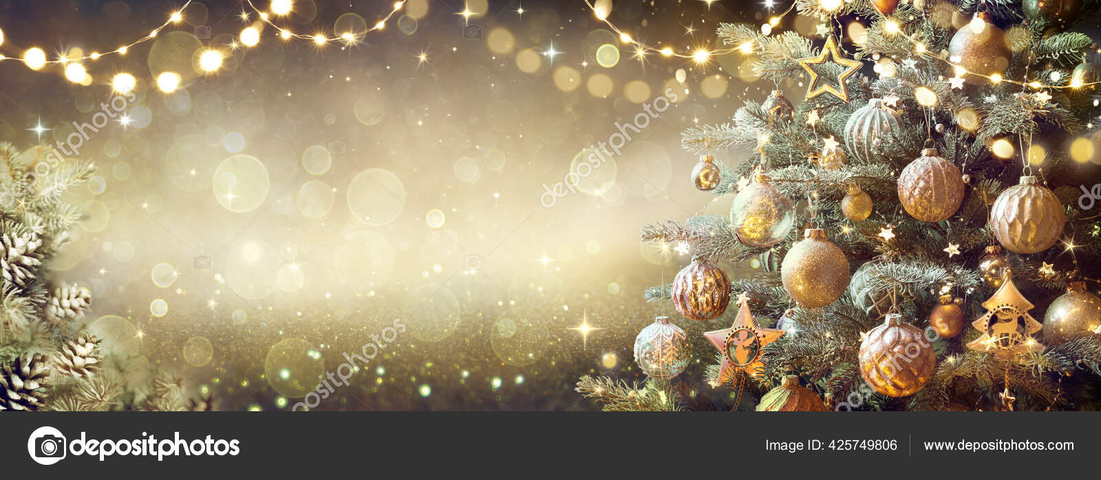 Vintage Christmas Tree Background