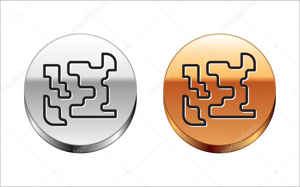 Línea negra Icono gaseoso aislado sobre fondo blanco. Cambiando el ...