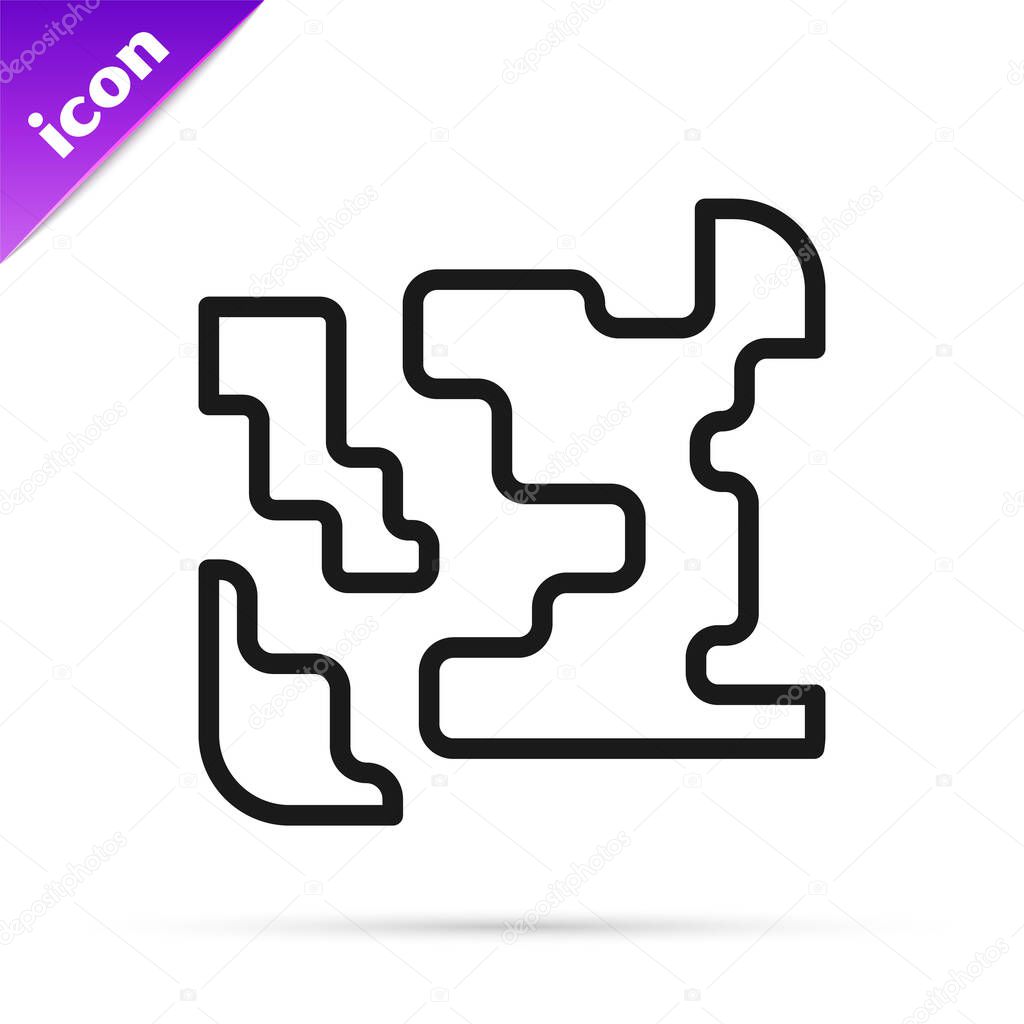 Línea negra Icono gaseoso aislado sobre fondo blanco. Cambiando el ...