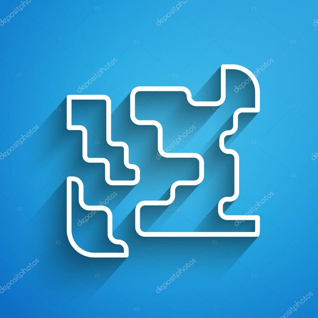 Línea blanca Icono gaseoso aislado sobre fondo azul. Cambiando el ...