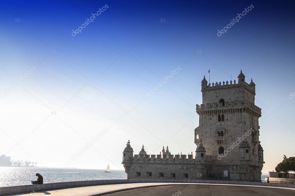 Belem Tower, a fortified tower located in the parish of Santa Maria de ...