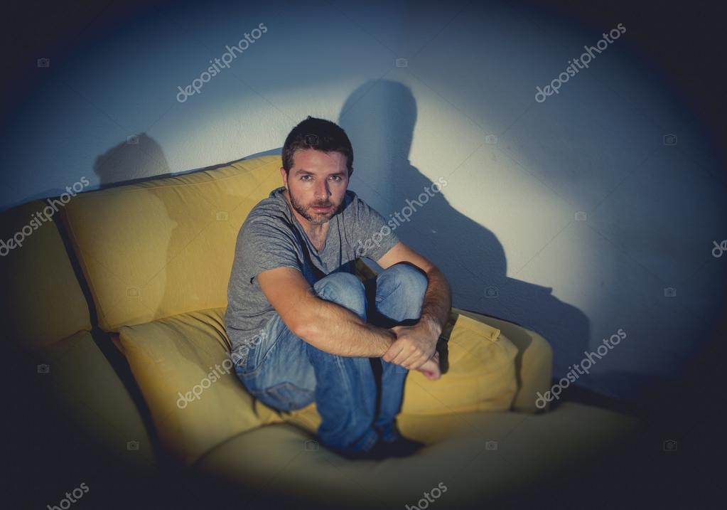 Young sick looking man suffering mental disorder or depression — Stock ...