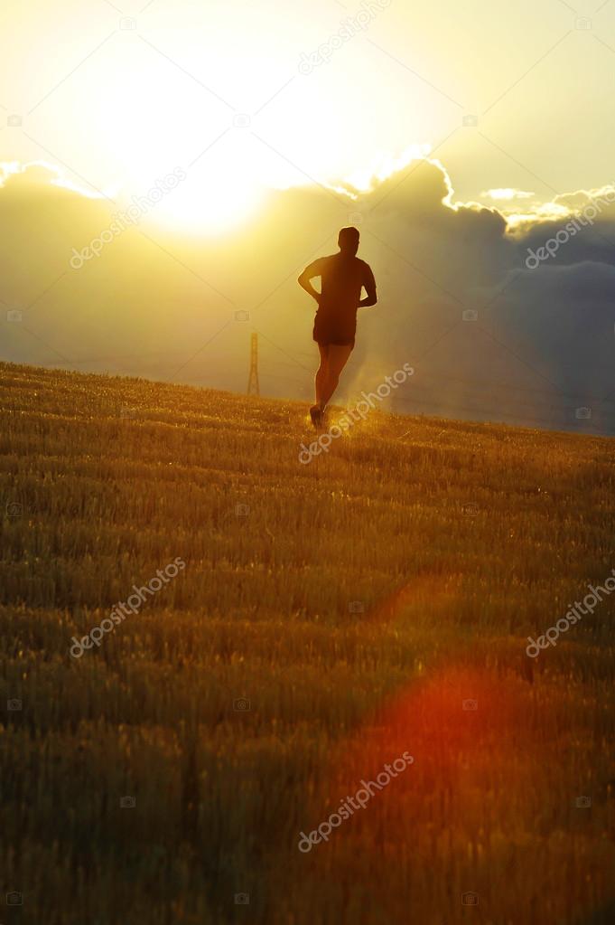 Man Running Away Silhouette