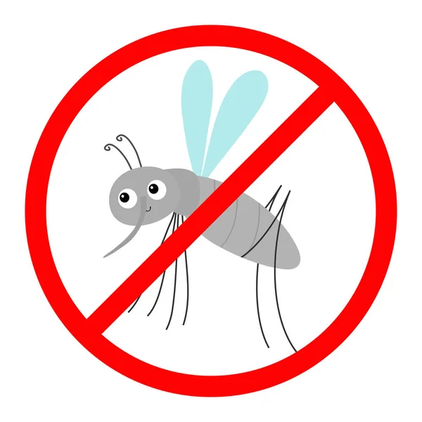 Prohibition Prohibit Red Stop Sign Icon Cross Line Mosquito Kawaii ...