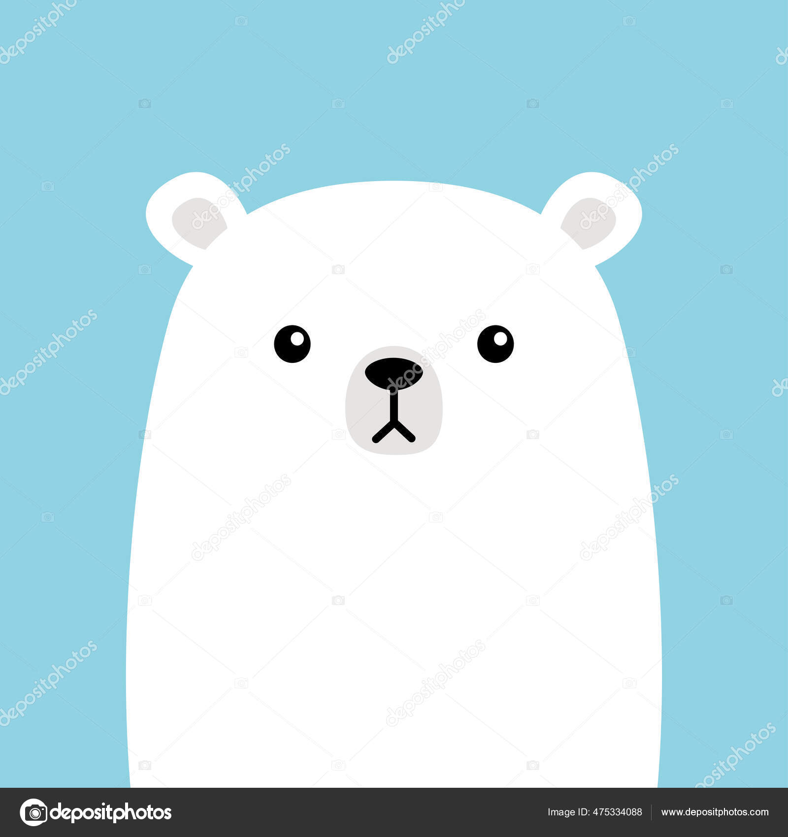 Cartoon Polar Bear Face
