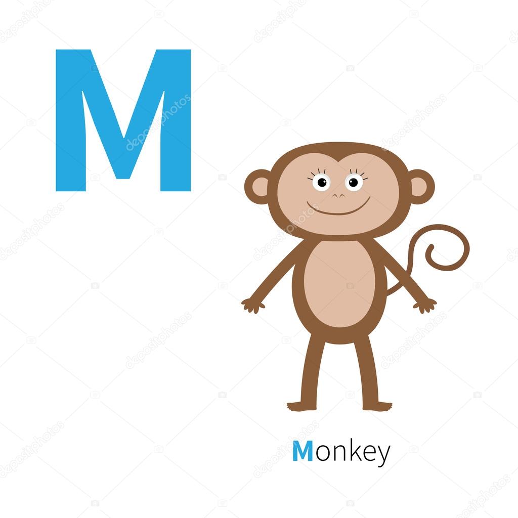 Letter M Monkey Zoo alphabet Stock Vector by ©worldofvector 97752284