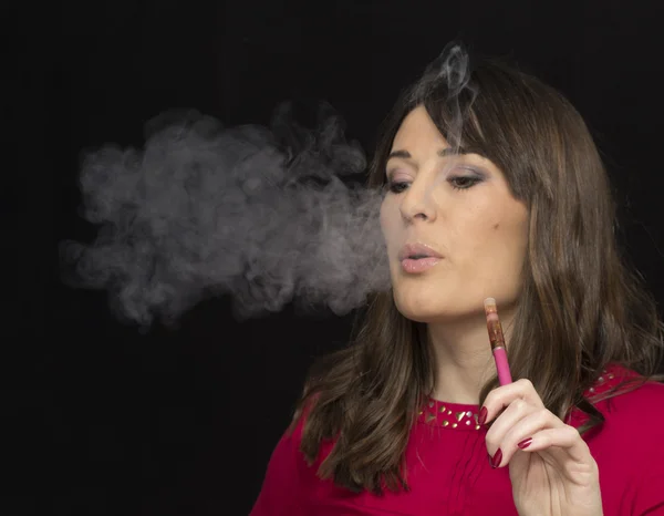 Female inhale smoke from cigarette Stock Photo by ©OtnaYdur 11057852