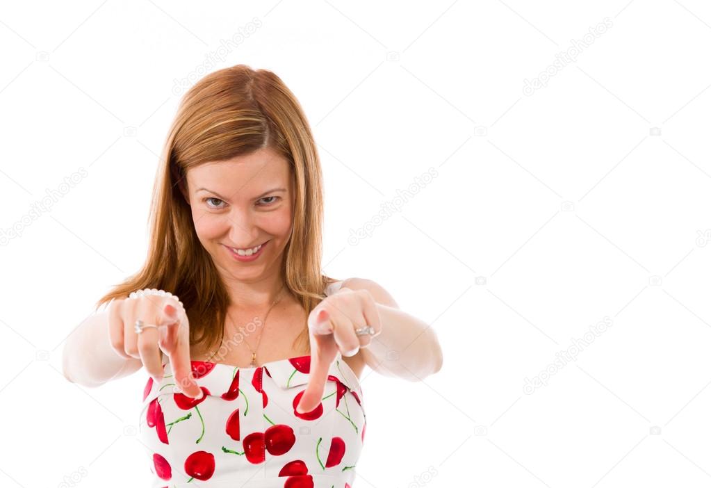 Woman pointing to camera Stock Photo by ©Bruno135 56349481