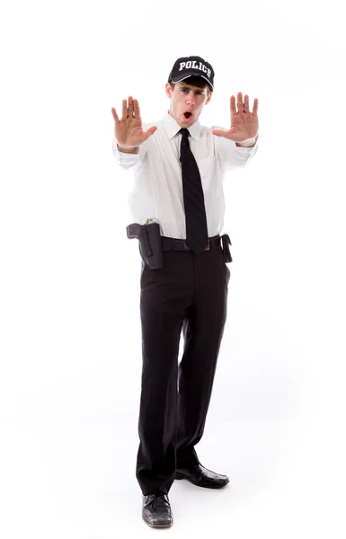 Stop sign policeman Stock Photos, Royalty Free Stop sign policeman ...