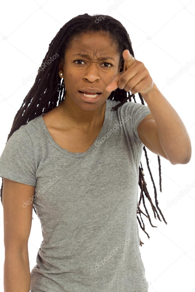 Model angry scolding and pointing — Stock Photo © Bruno135 #73083021