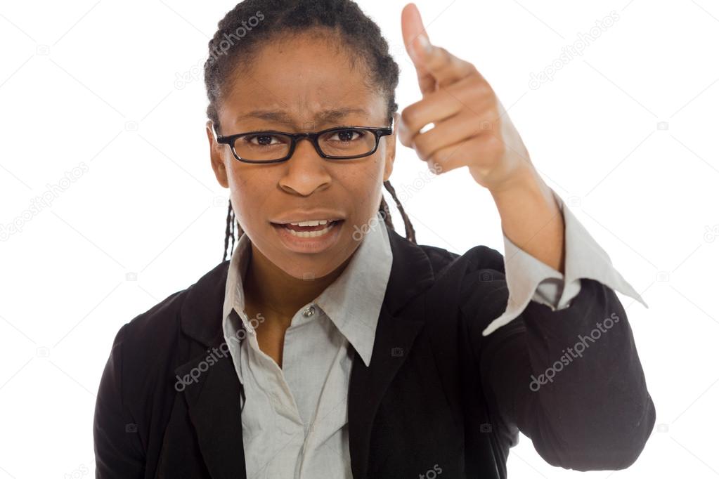 Angry Model scolding and pointing Stock Photo by ©Bruno135 73083709