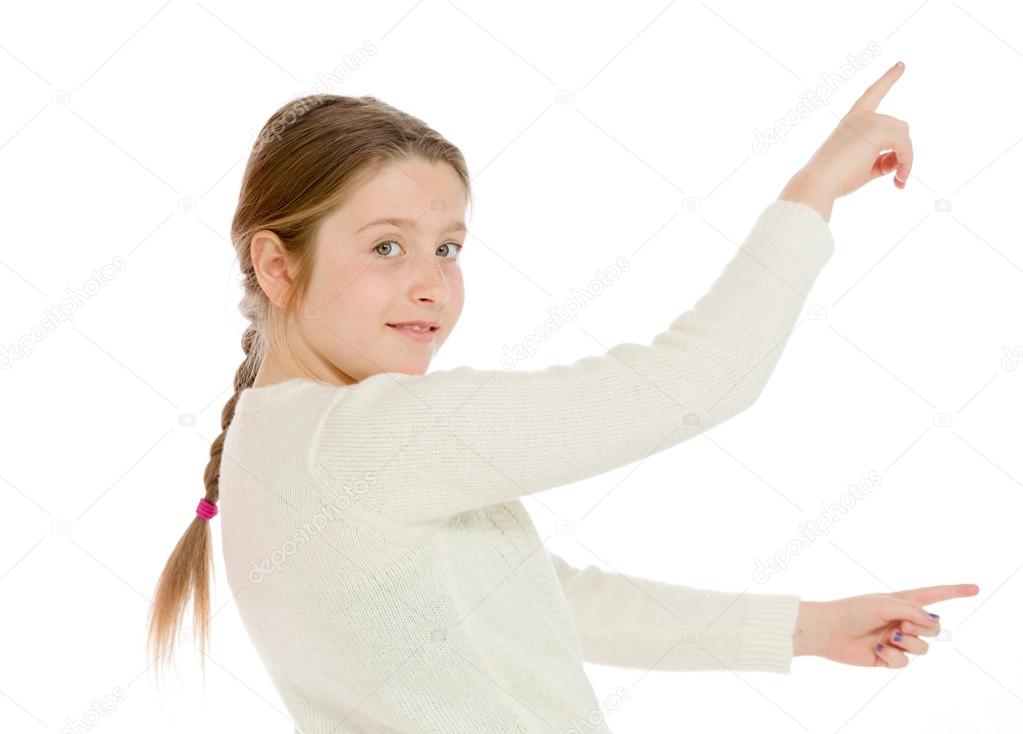 Model pointing by fingers — Stock Photo © Bruno135 #78678672