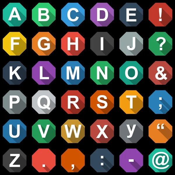 Numbers and Math Symbols Flat Icons Set with long shadow Stock Vector ...