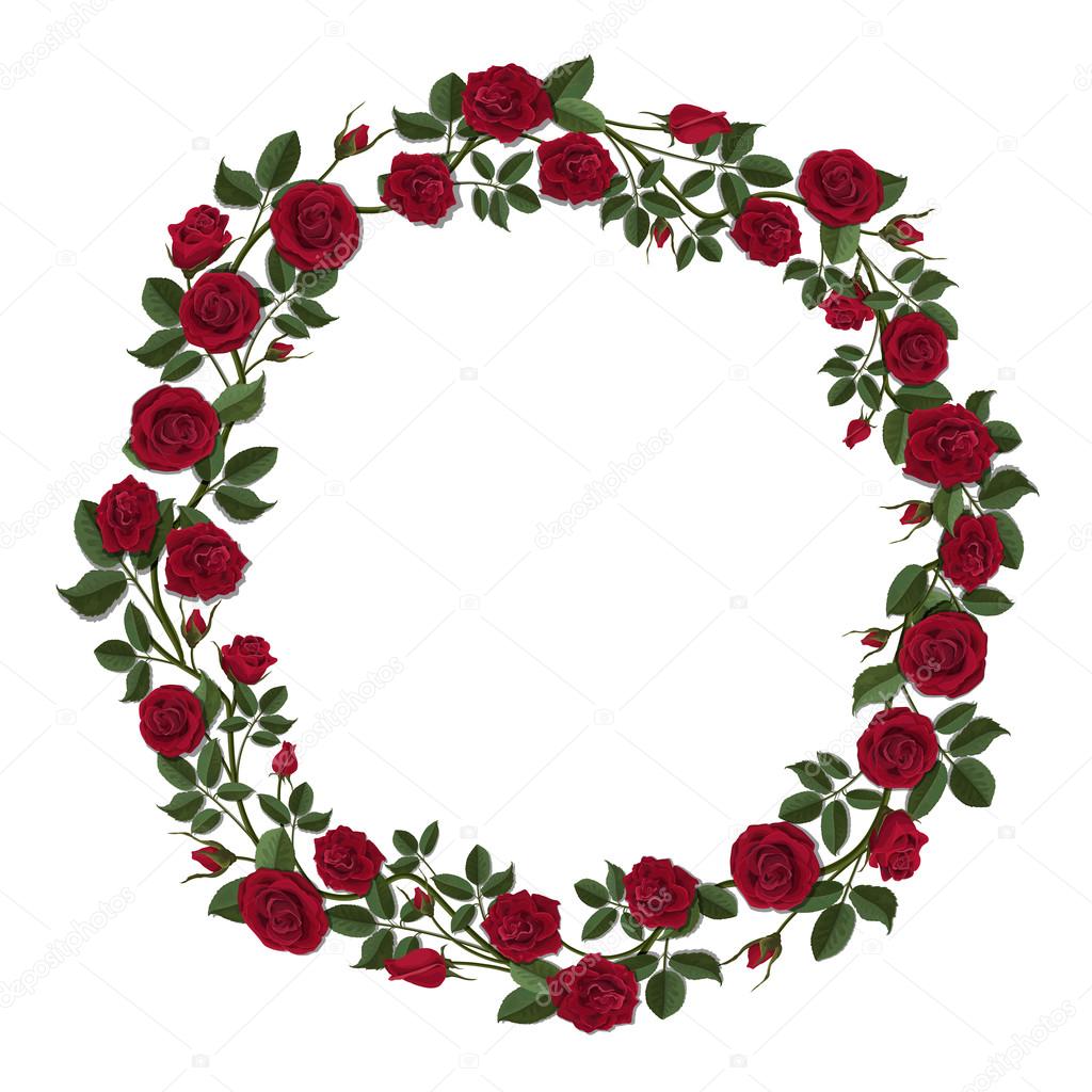 Vector Rose Circle Frame - Infoupdate.org