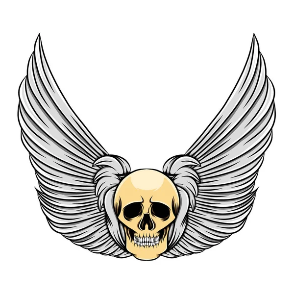 Tattoo Illustration Wide Wings Skinny Dead Skull Stock Vector by ...
