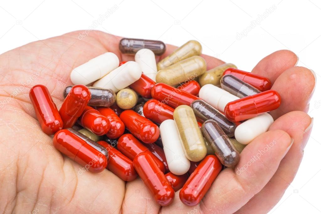Mano con cápsulas médicas: fotografía de stock © benschonewille ...