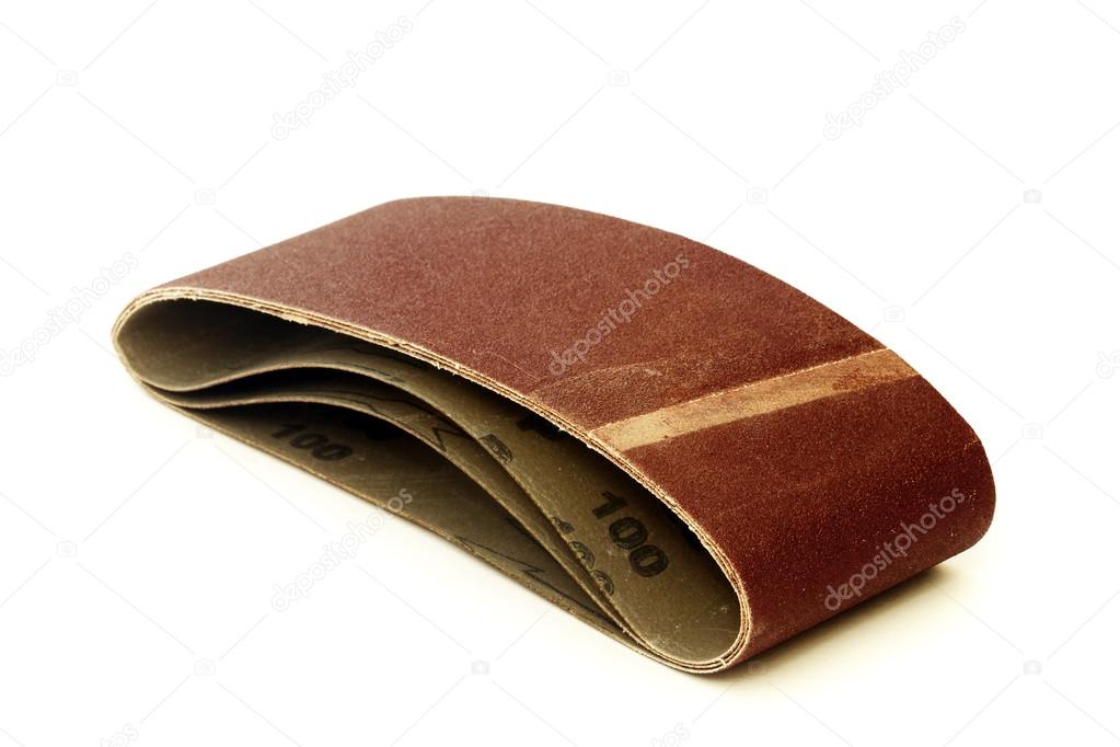 A sanding paper ribbon isolated on white Stock Photo by ©pavelkubarkov ...