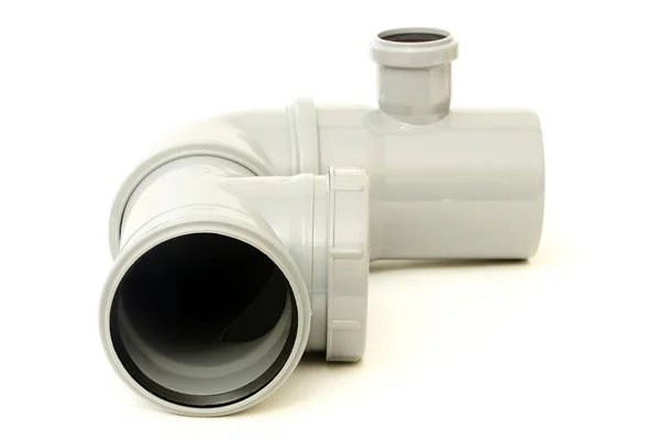 New gray drain pvc pipe on a white background Stock Photo by ...