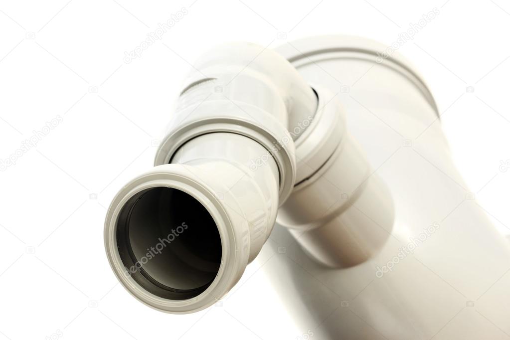 New gray drain pvc pipe on a white background Stock Photo by ...