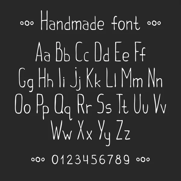 Simple monochrome hand drawn font. Complete abc alphabet set. Vector ...