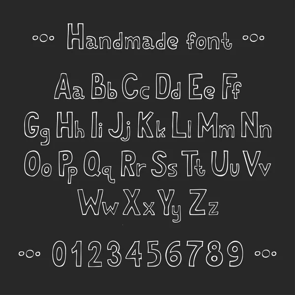Simple monochrome hand drawn font. Complete abc alphabet set. Vector ...