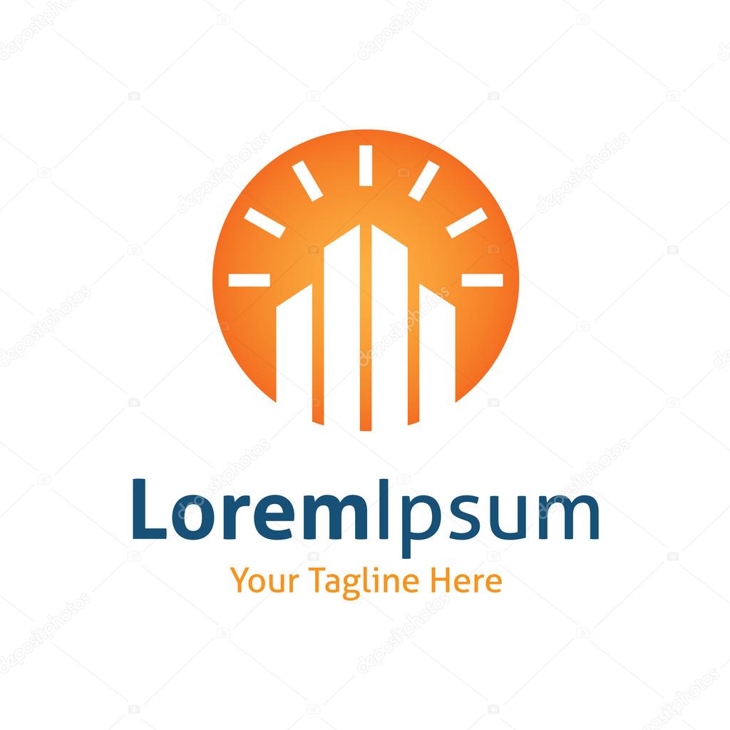 New age construction building solar technology vector logo icon — Stock ...