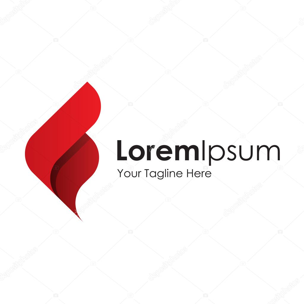 Beautiful rounded red wing angel concept elements icon logo Stock ...