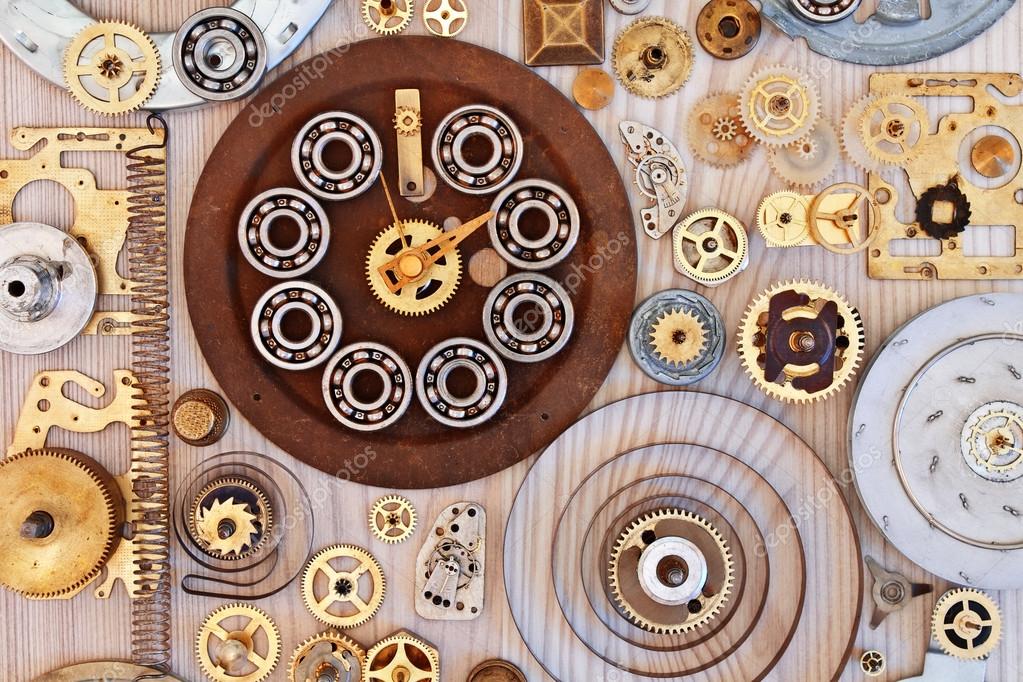 Mechanical collage with different items. Stock Photo by ©dgem22 91573298