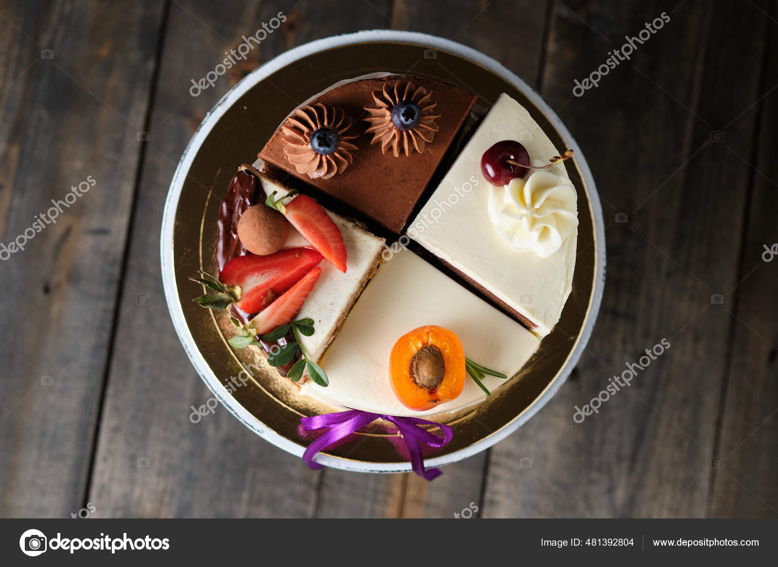 Assorted Different Pieces Cakes Flavors Cake One Box Dessert Tasting ...