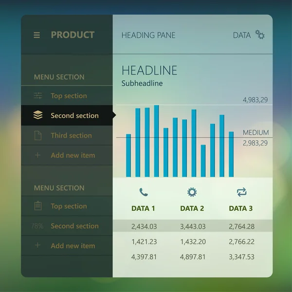 Modern user interface screen template for mobile smart phone or web ...
