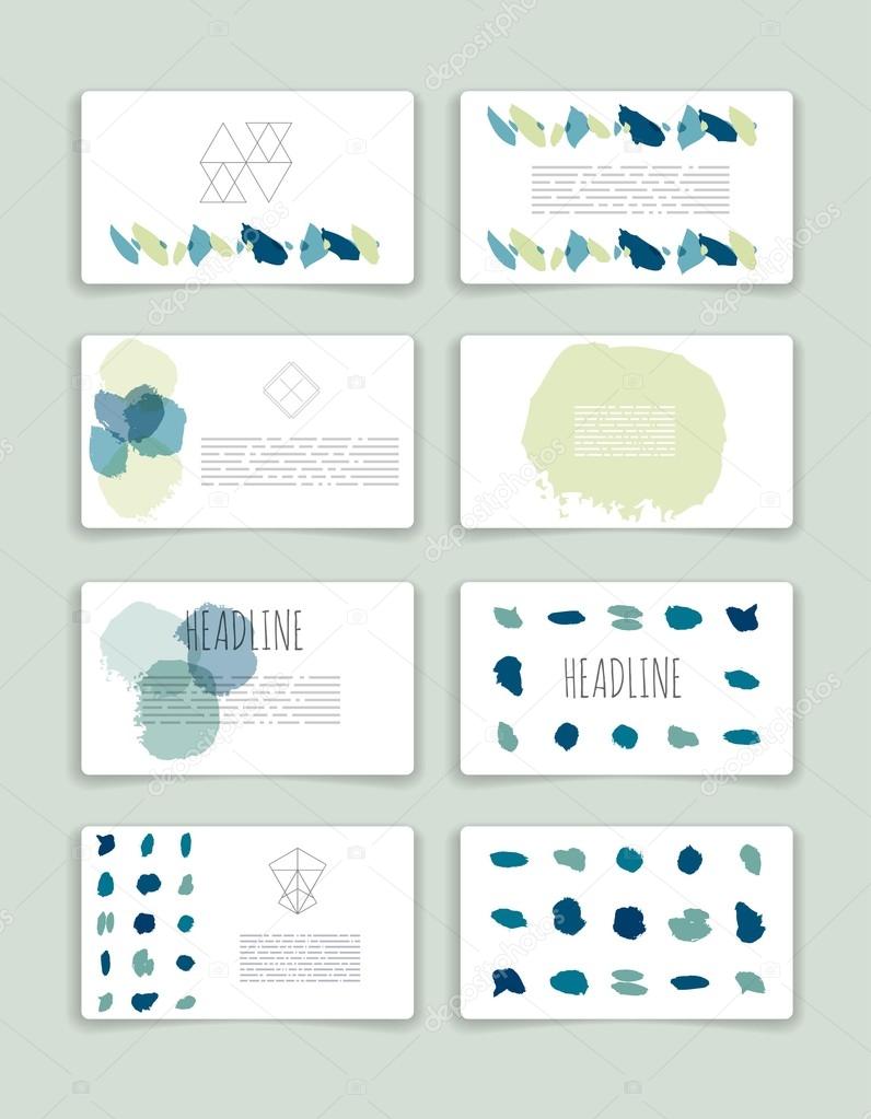 Hand drawn brush strokes card templates set Stock Vector by ©dikaya ...