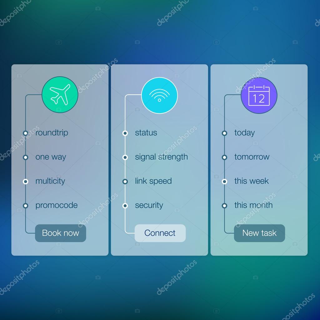 Modern user interface screen template for mobile smart phone or web ...