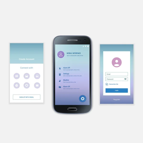 Mobile Screens User Interface Kit. Modern user interface UX, UI screen ...