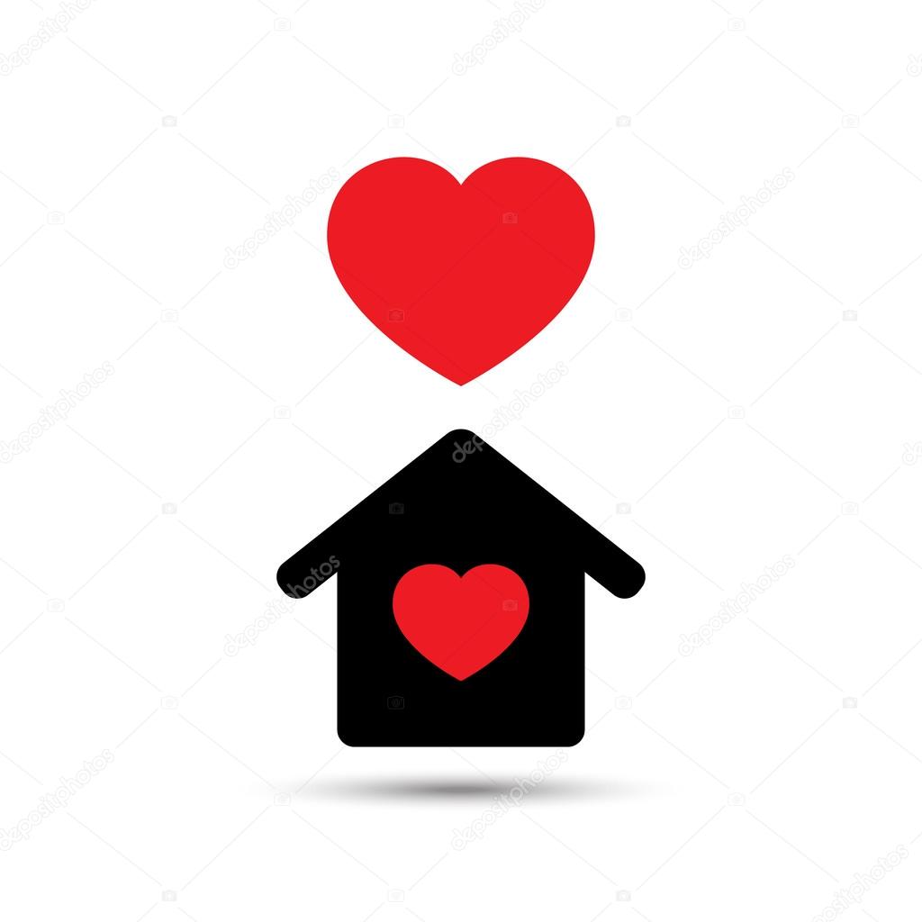 Vector Love Heart House Illustration Stock Vector Image by ...