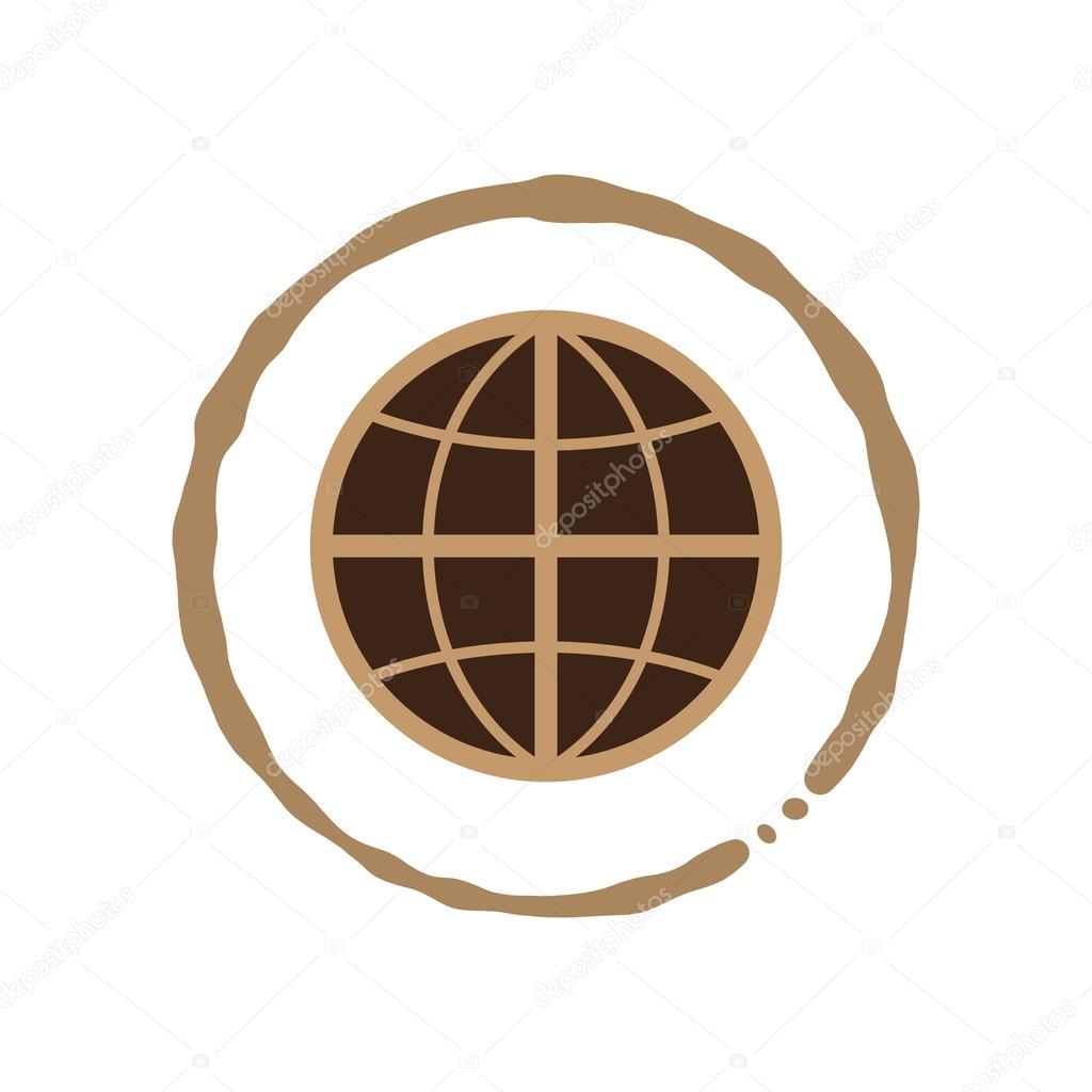 Coffee world with coffee cup stain vector illustration Stock Vector by ...