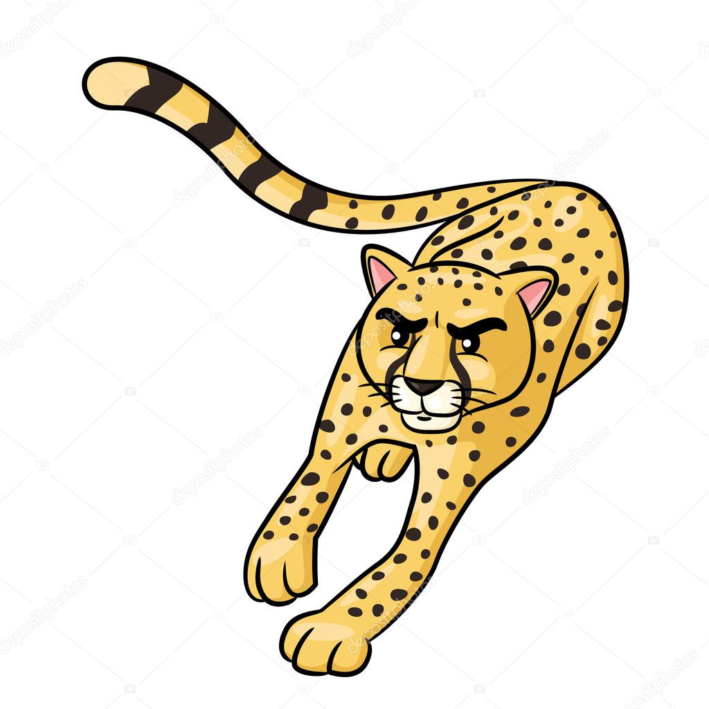 Cheetah Cute Cartoon — Vector de stock © rubynurbaidi #97274900