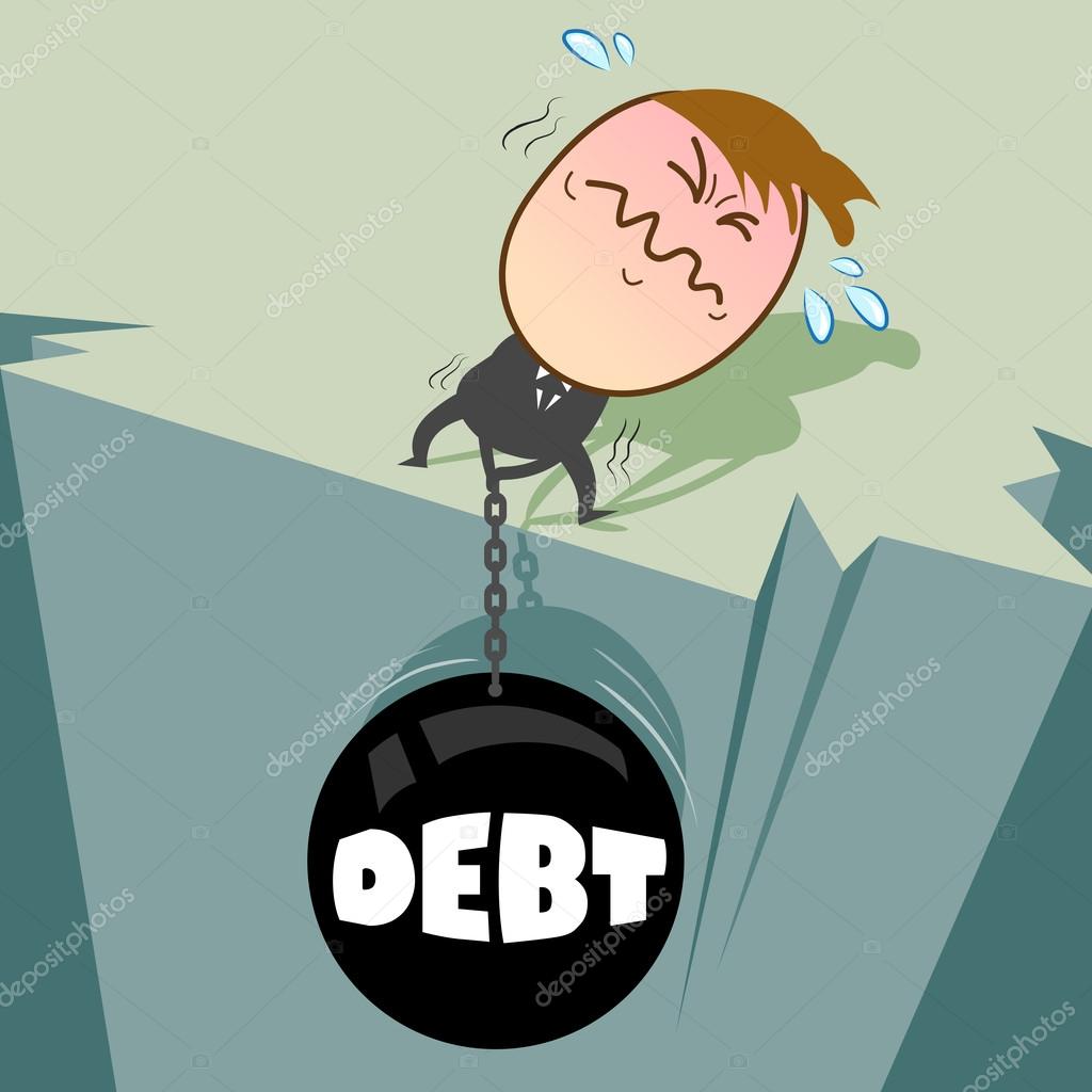 Chains of debt is pull by young businessman Stock Vector Image by ...