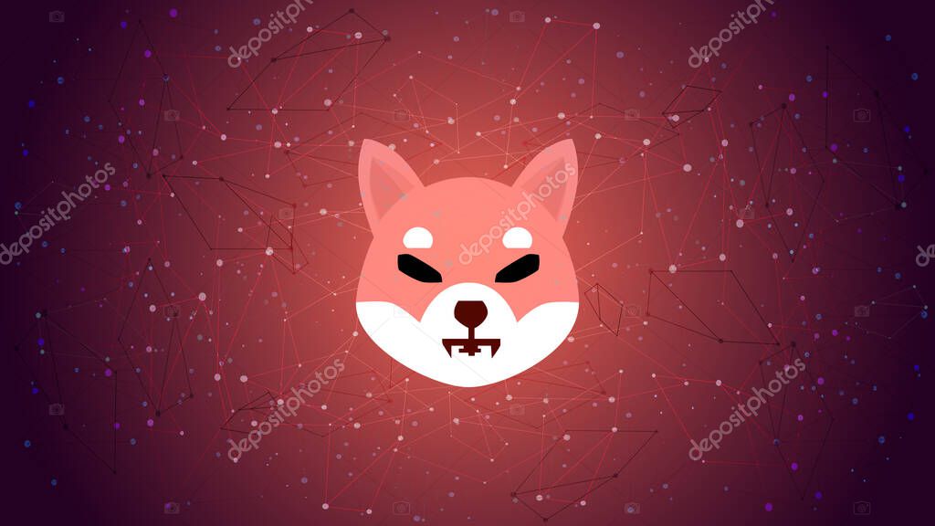 Shiba Inu SHIB símbolo simbólico del proyecto DeFi criptomoneda tema ...