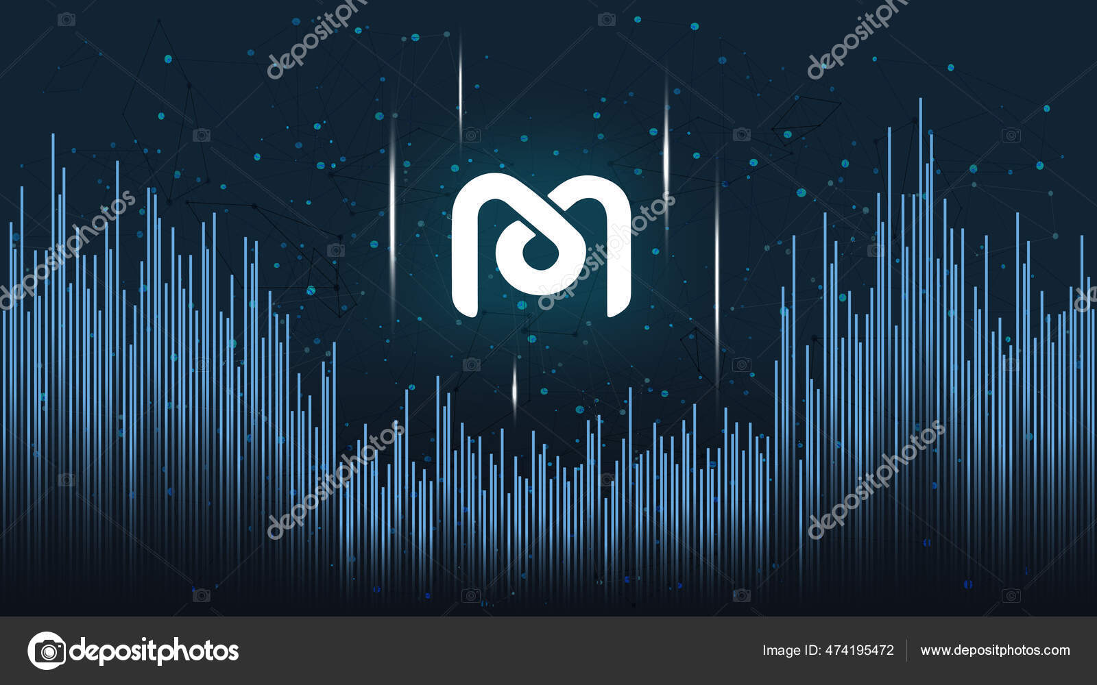 Mdex Mdx Token Symbol Defi Project Dark Polygonal Background Wave Stock ...