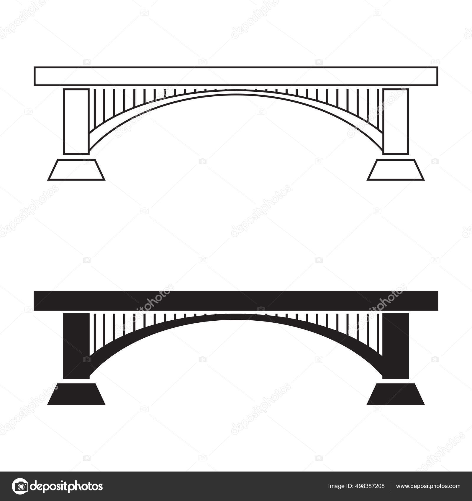 Curved Bridge Clipart Black And White