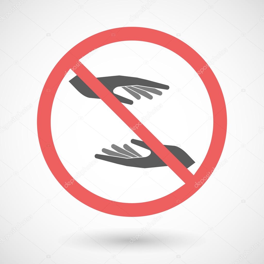 Forbidden vector signal with two hands giving and receiving o — Stock ...
