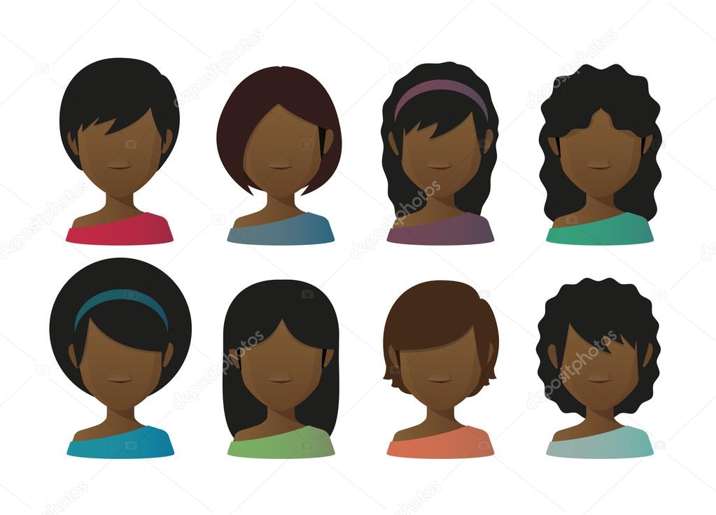 Conjunto de avatares femeninos sin rostro Vector de stock #54624223 de ...