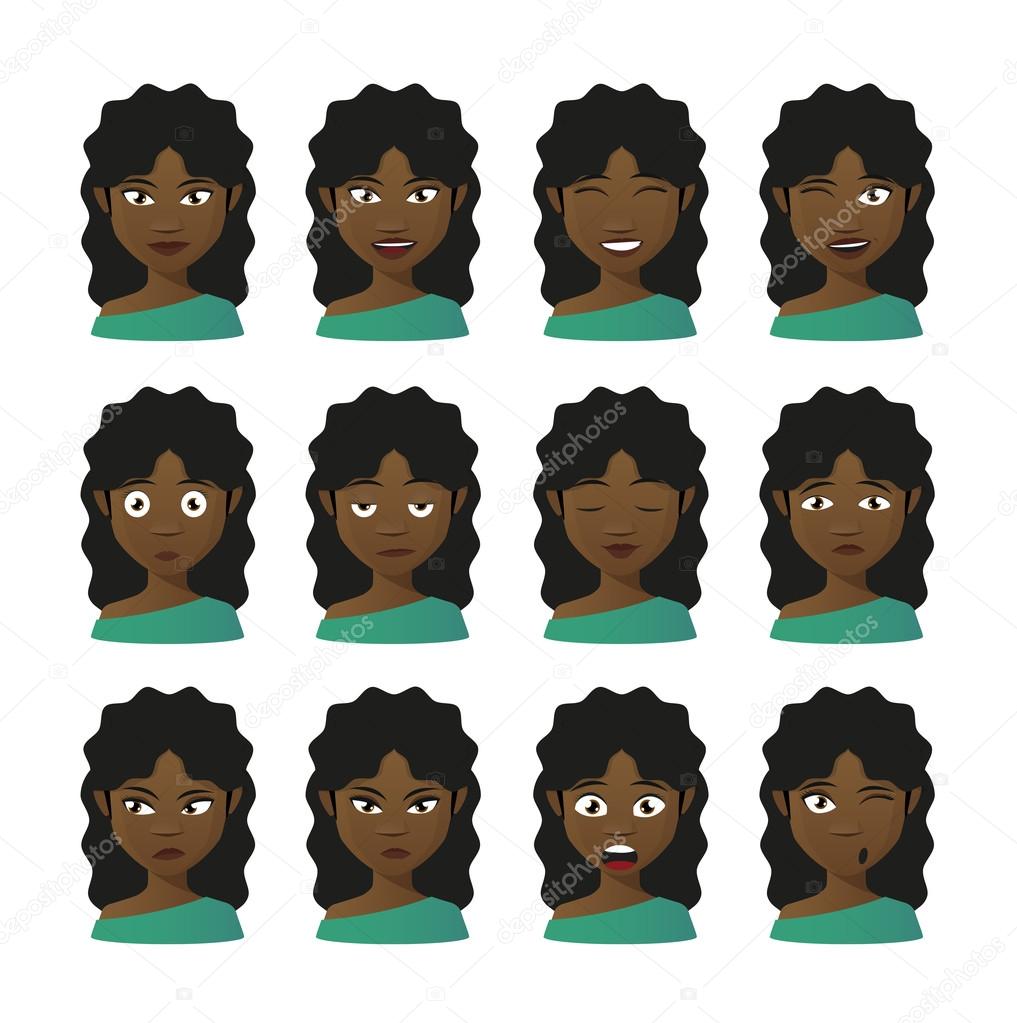 Female cartoon avatar expression set Stock Vector Image by ©jpgon #54777437