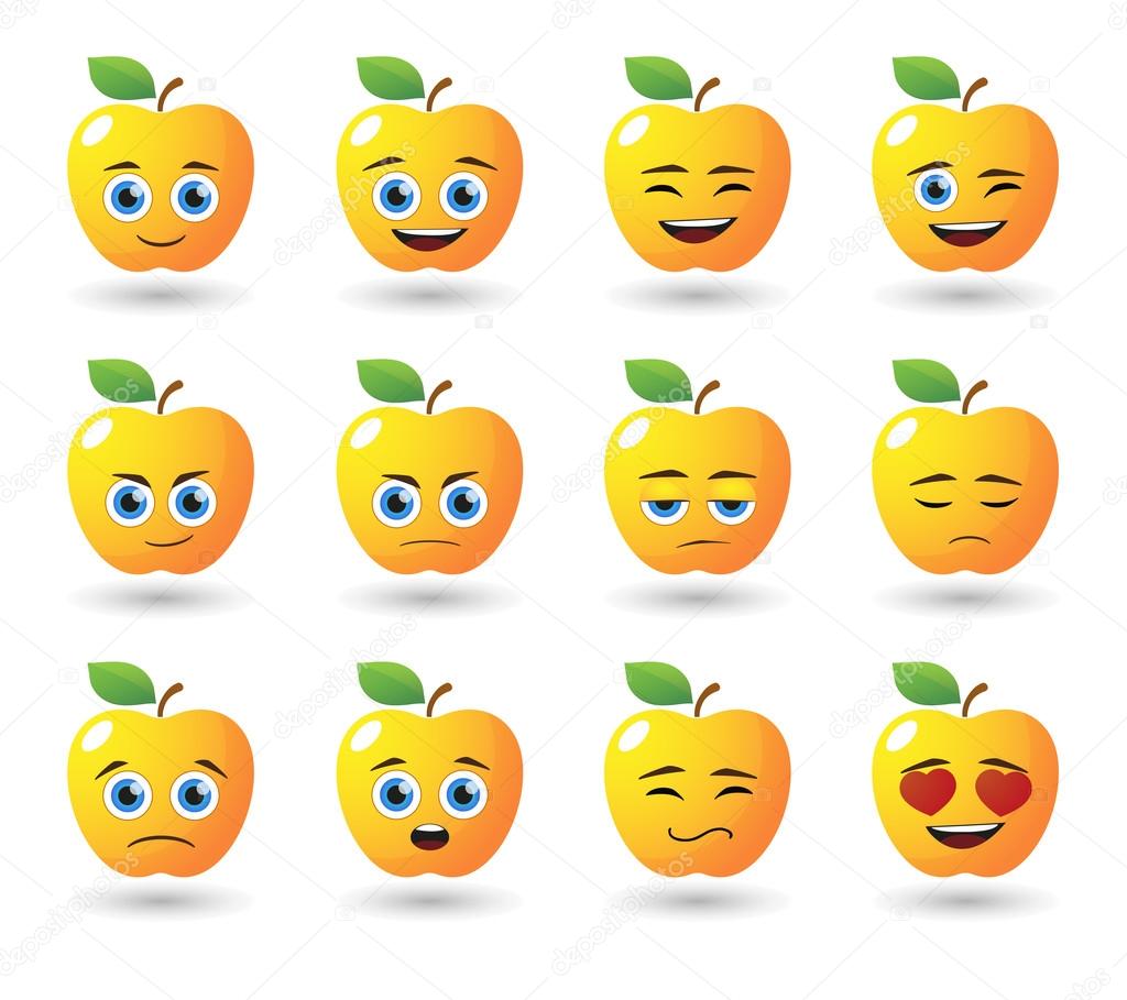 Apple avatar expression set — Stock Vector © jpgon #58426149