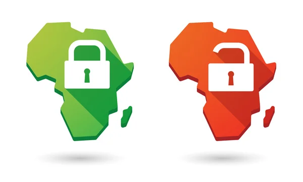 Country under lock and warning sign solid icon, economic sanctions ...