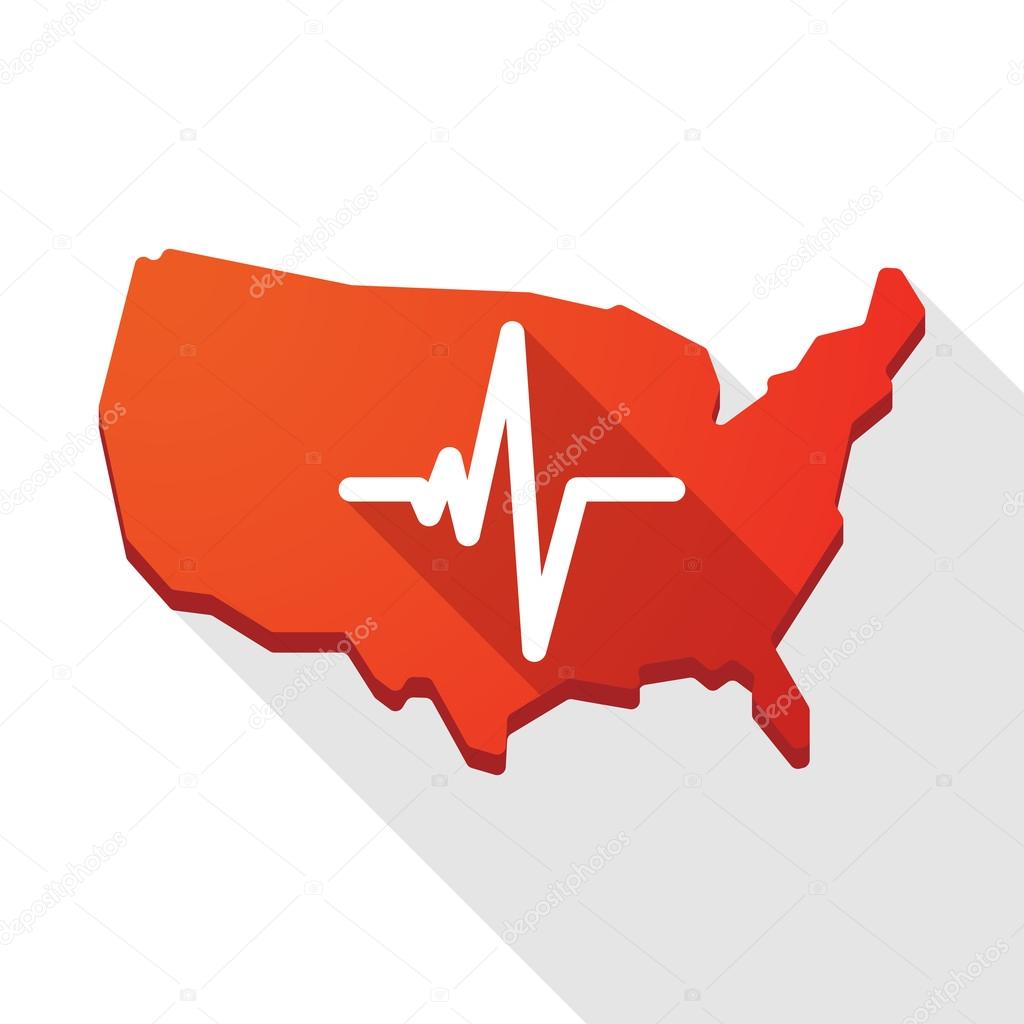USA map icon with a heart beat sign Stock Vector by ©jpgon 61133961